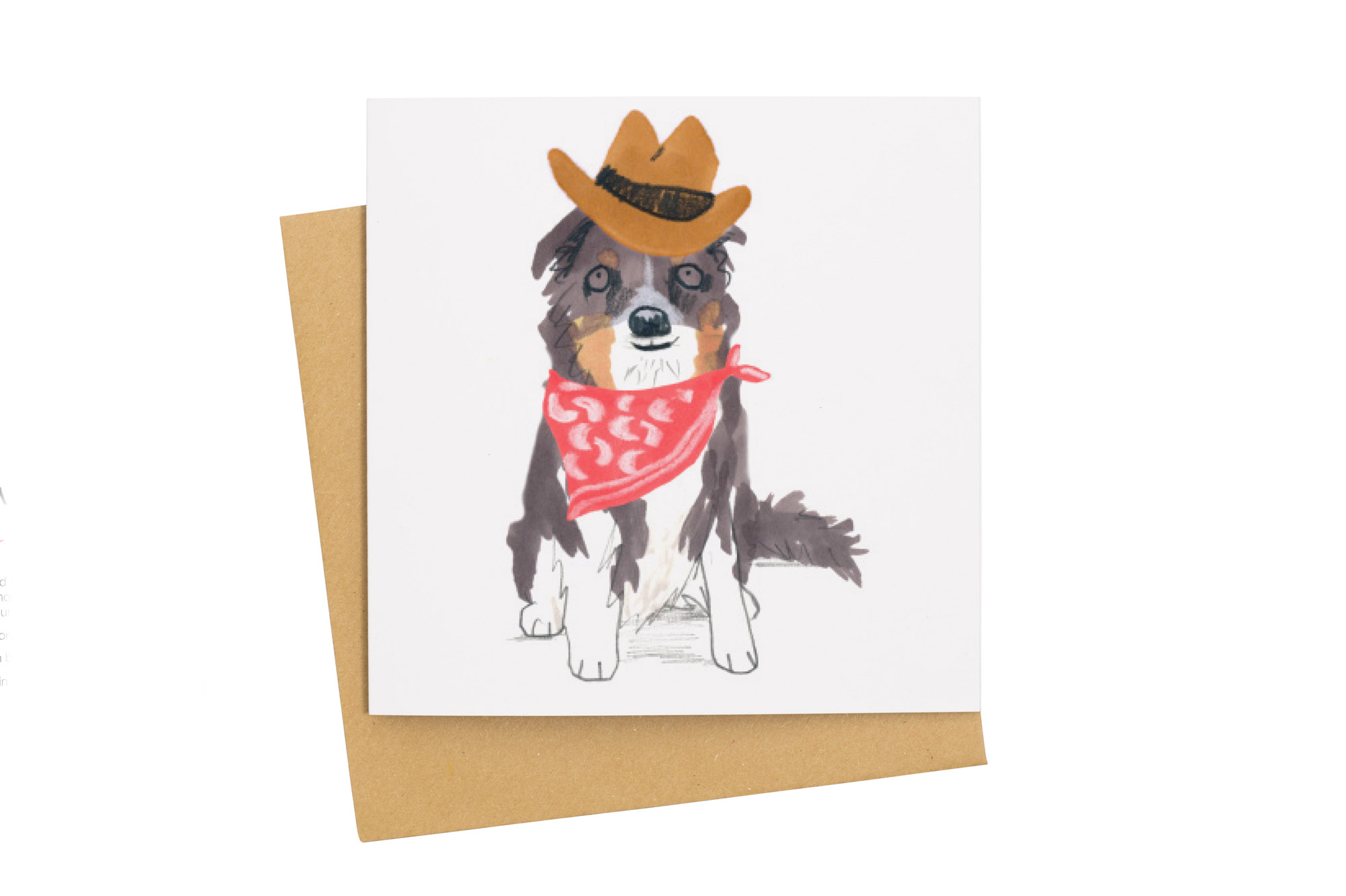 Border Collie Cowboy Card - Jo Clark Design