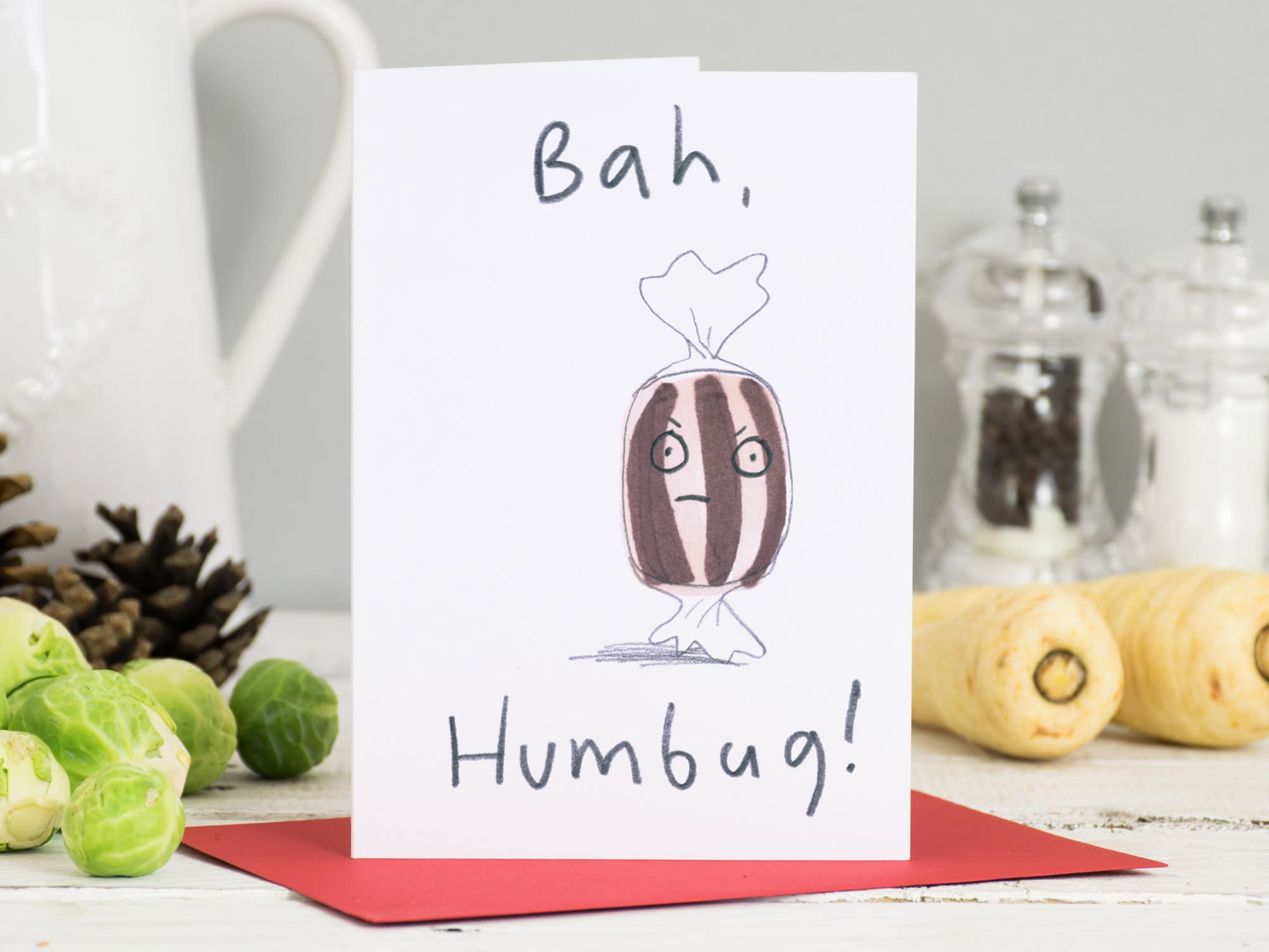 Bah Humbug Christmas Card - Jo Clark Design