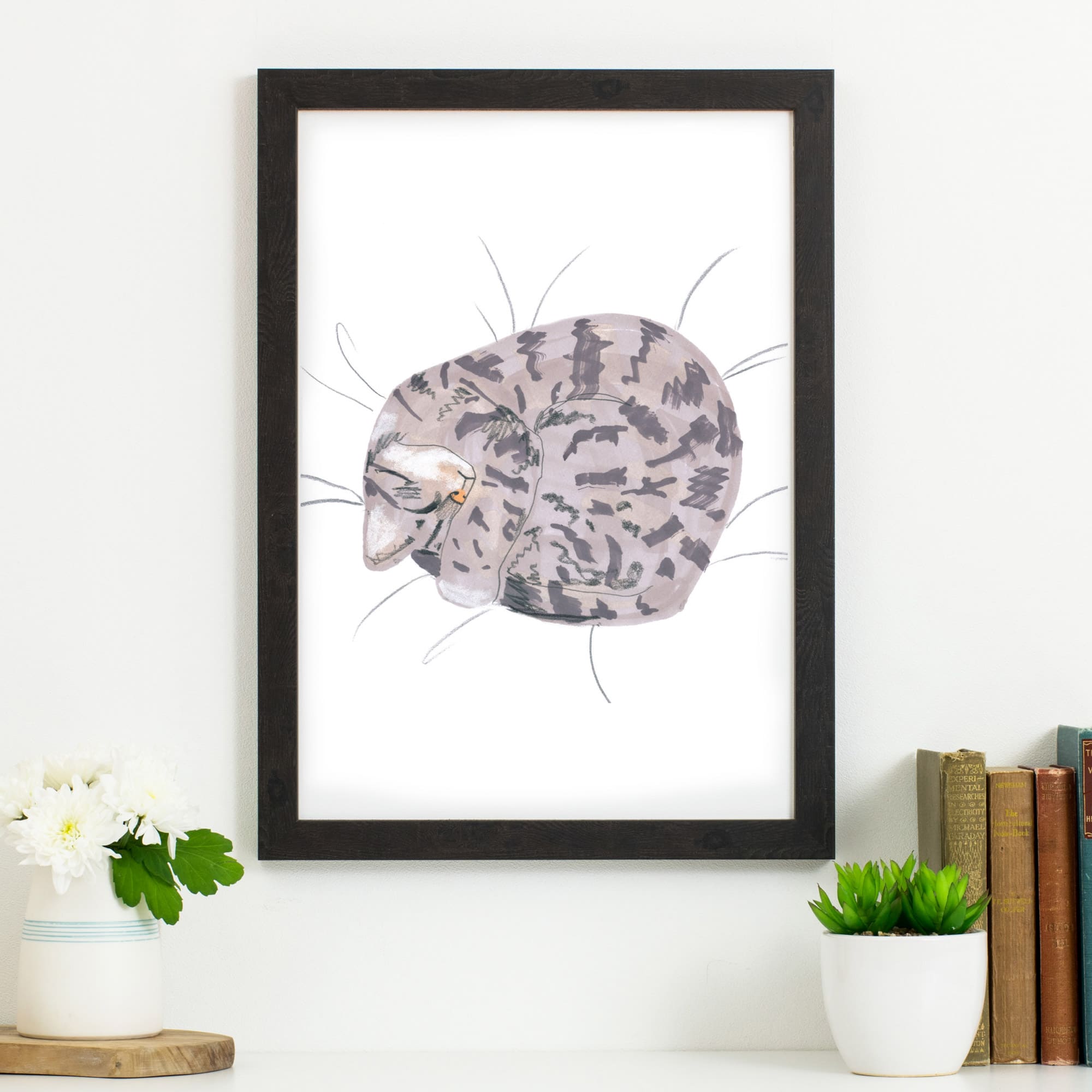 Cat Nap Print Tabby Cat - Jo Clark Design