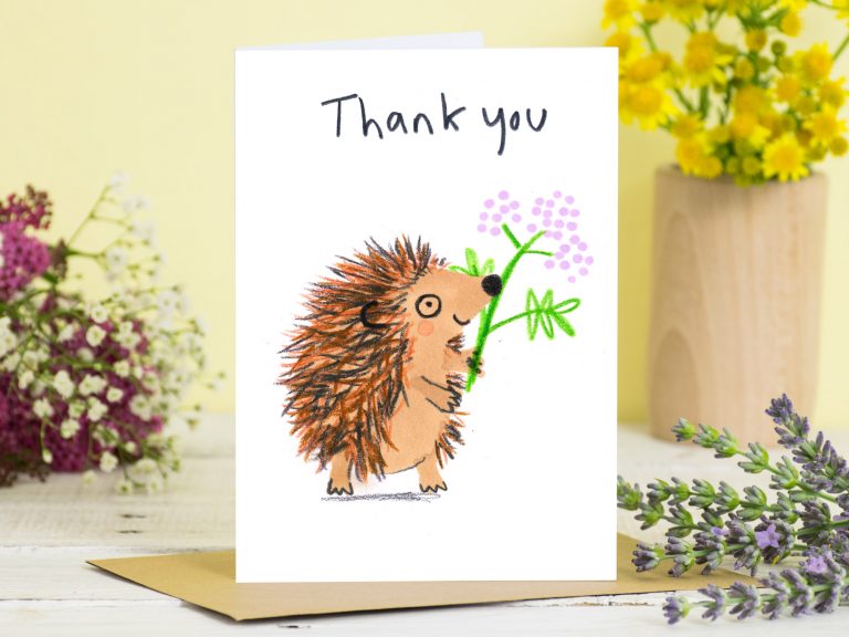 Thank You Hedgehog Card - Jo Clark Design