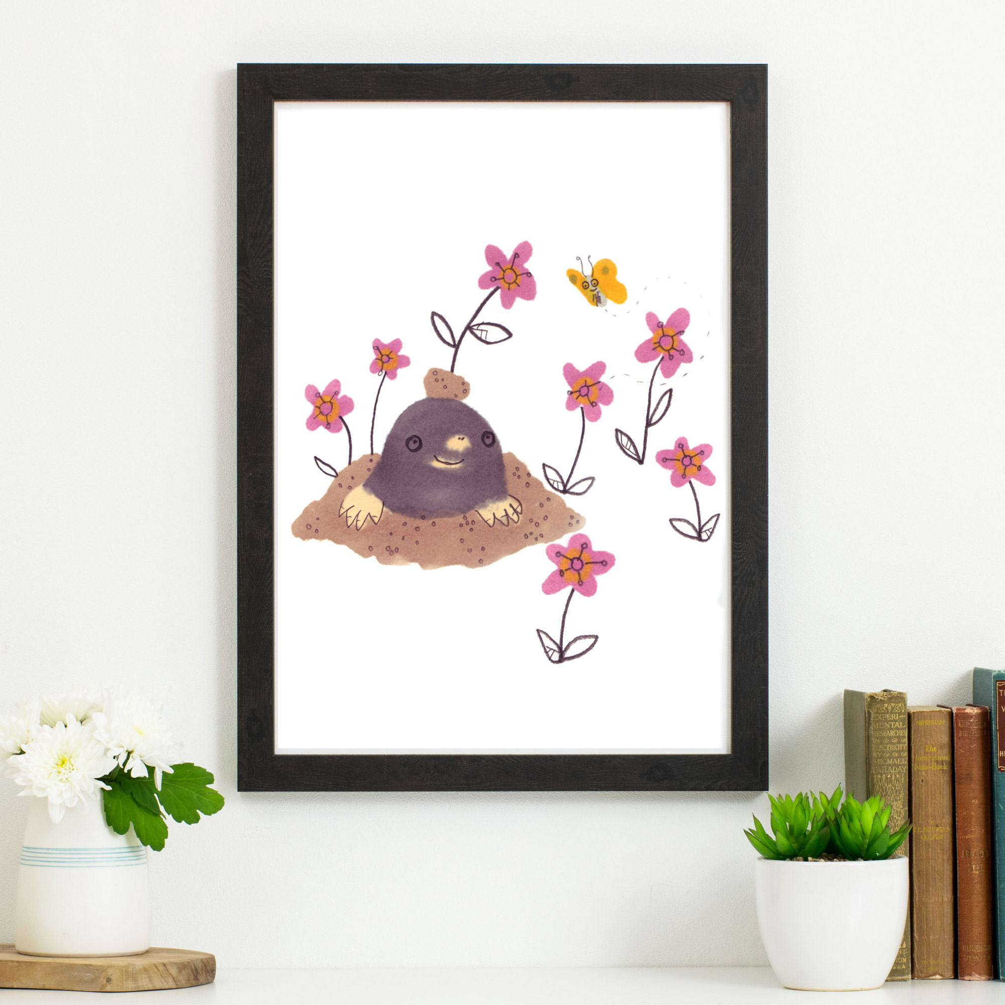 Hello Mole Print - Jo Clark Design