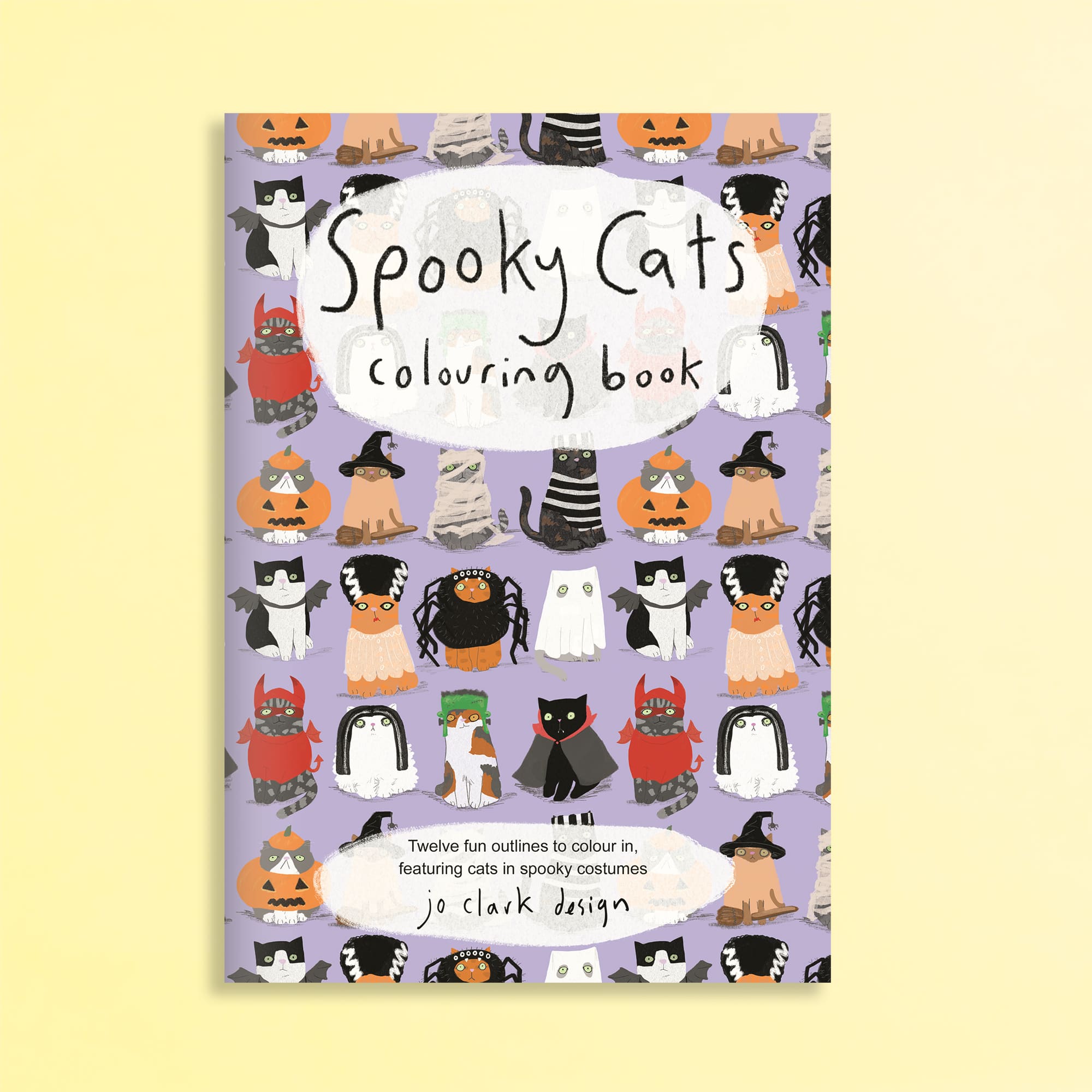 spooky cats colouring book