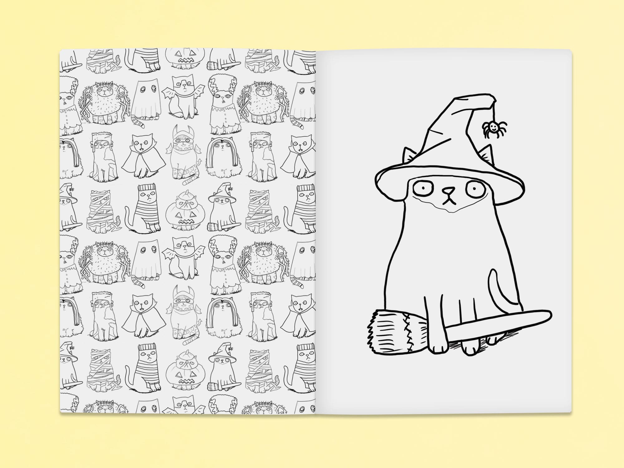 spooky cats colouring book