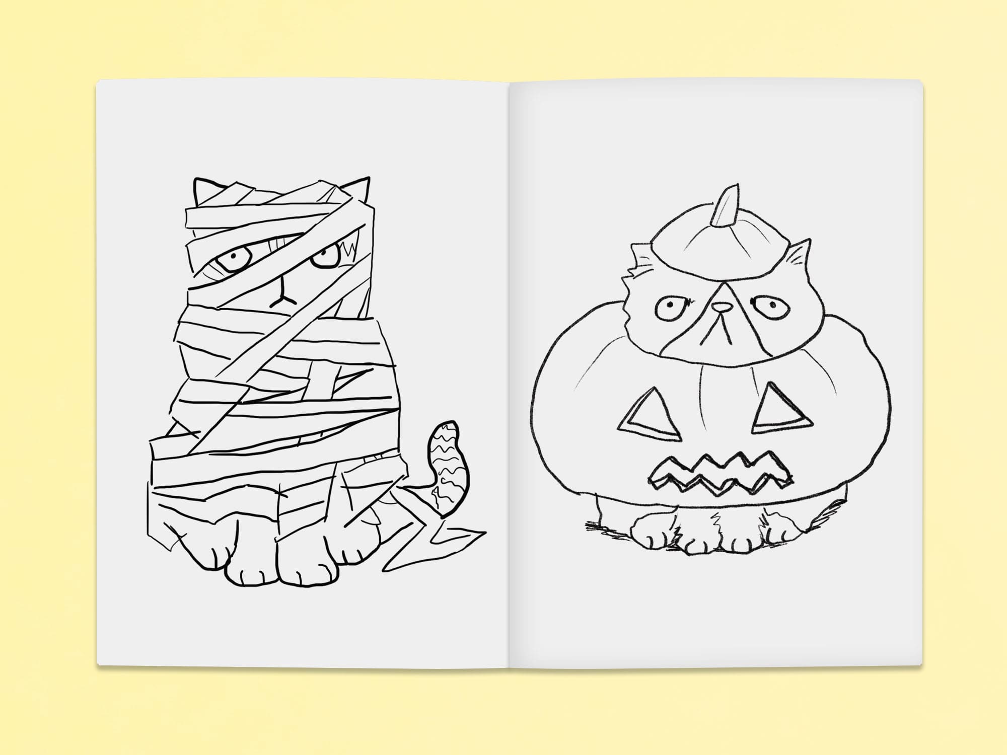 spooky cats colouring book